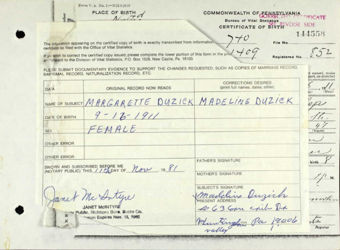 Madeline(Margarette) Duzick Andrusko – The Dusick Family